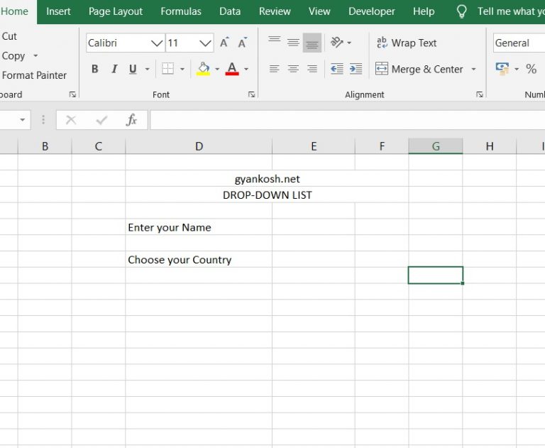 Easy Drop Down List Excel