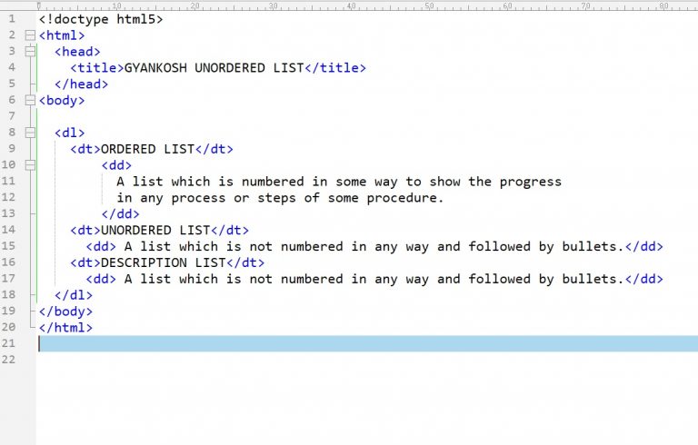 Complete Information about DESCRIPTION LIST in HTML