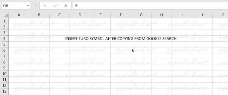 Several ways to insert EURO SYMBOL in EXCEL with Examples