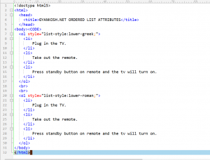 Learn complete information about ORDERED LIST in HTML
