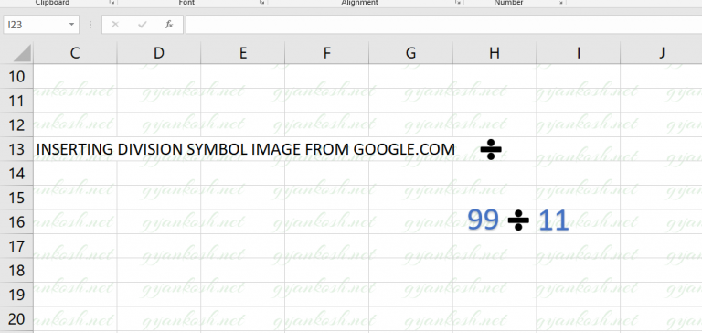 Seven ways to insert Division/Divide symbol in Excel with examples
