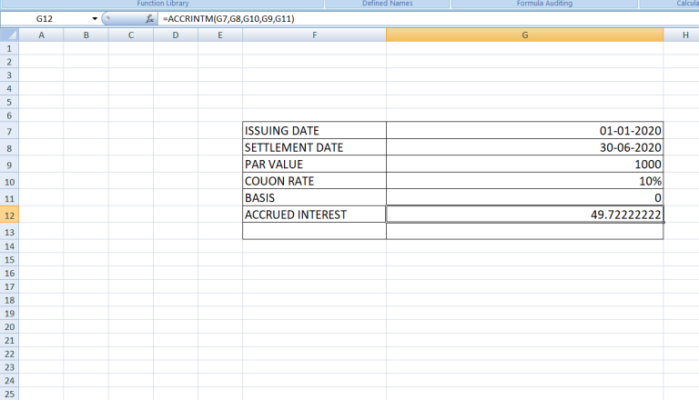 EXCEL FUNCTIONS-ACCRINTM - GyanKosh | Learning Made Easy