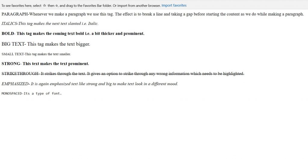 Learn TEXT FORMATTING TAGS in HTML with examples
