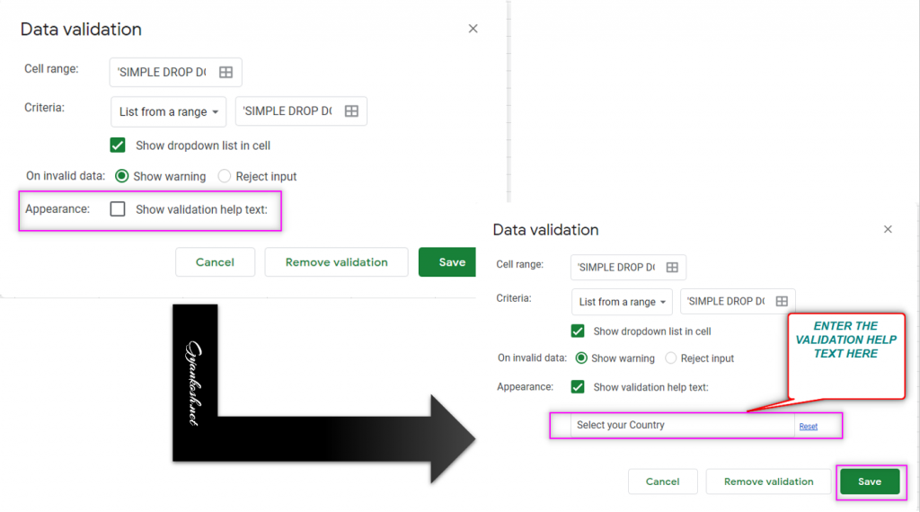 How to create a simple DROP DOWN list in GOOGLE SHEETS?