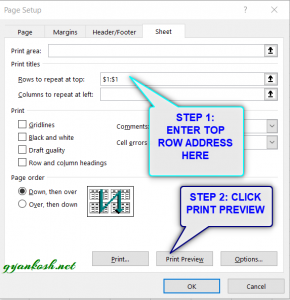 HOW TO PRINT TOP ROW ON TOP OF EVERY PAGE IN EXCEL ? - GyanKosh ...