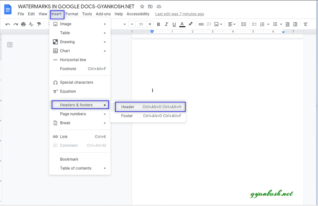 How to insert Watermark in Google Docs- Three Ways- with Examples